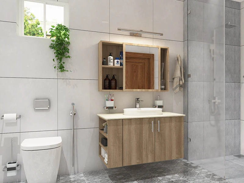 Panache Bathroom Cabinet with Sliding Shutters - WishFort